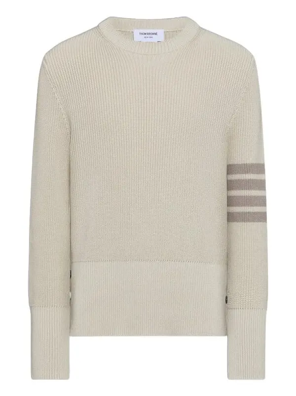 Thom Browne 4-bar Knitted Jumper - Nude