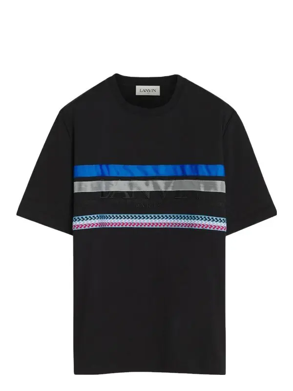 LANVIN Striped Crewneck T-shirt - Black