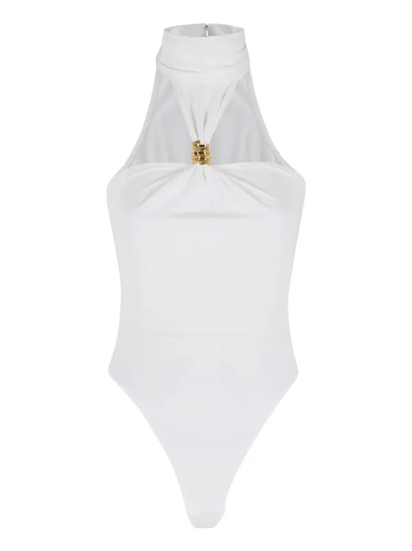 Elisabetta Franchi Bodysuit With Jewel Detail - White