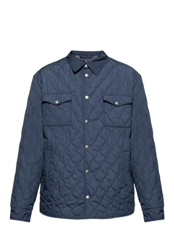 Etro Quilted Snap-button Jacket - Navy Blue