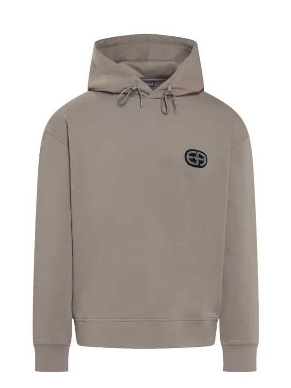 Emporio Armani Logo Patch Hoodie - Nude