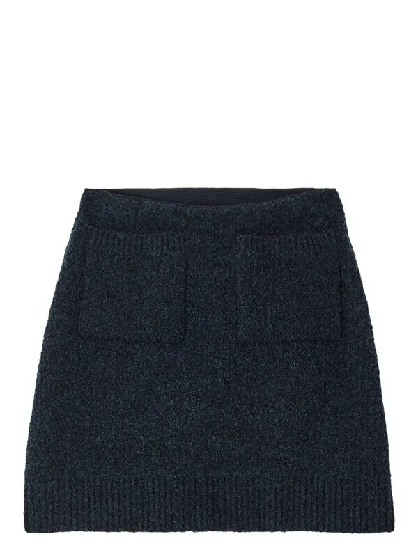 Bottega Veneta Ribbed Knit Mini Skirt - Navy Blue