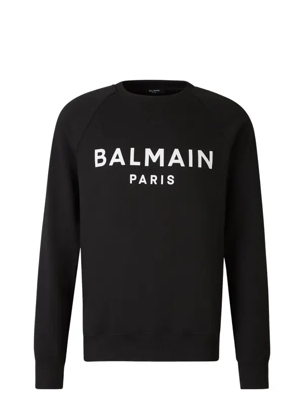 Balmain Logo Printed Crewneck Sweatshirt - Black