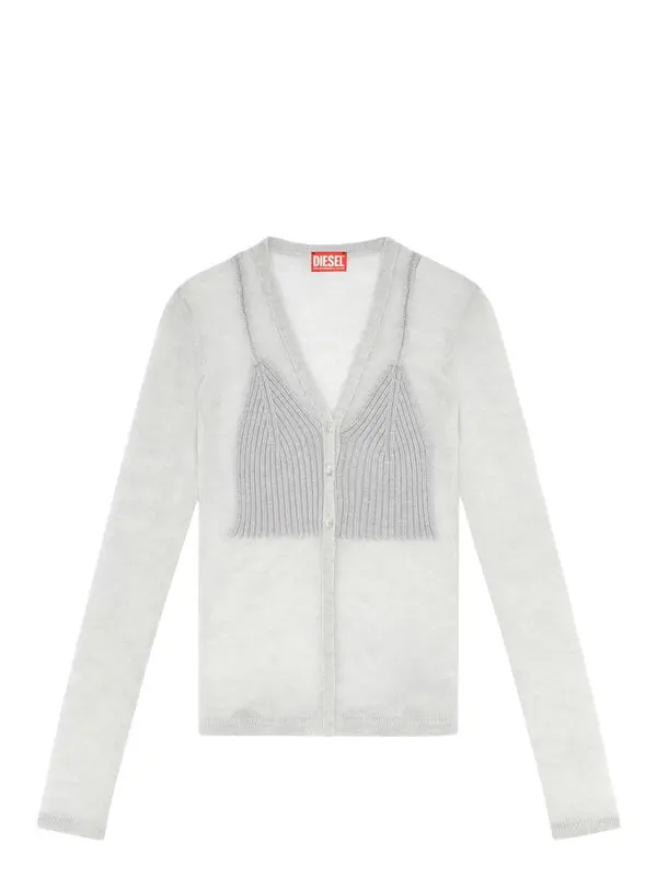 DIESEL® Semi-sheer Button-up Cardigan - White