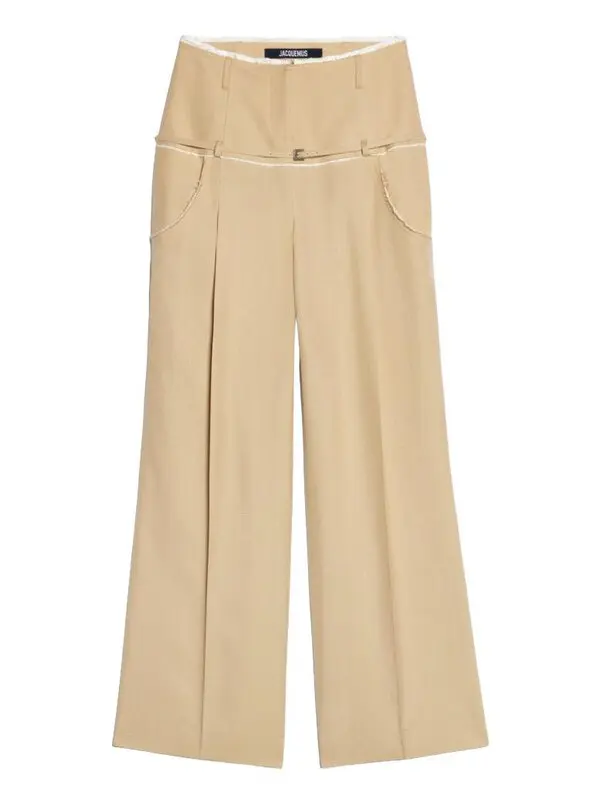 Jacquemus Belted Wide-leg Tailored Trousers - Light Brown