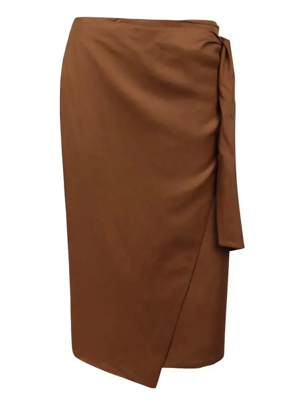 Max Mara Tequila Asymmetric Midi Skirt - Brown