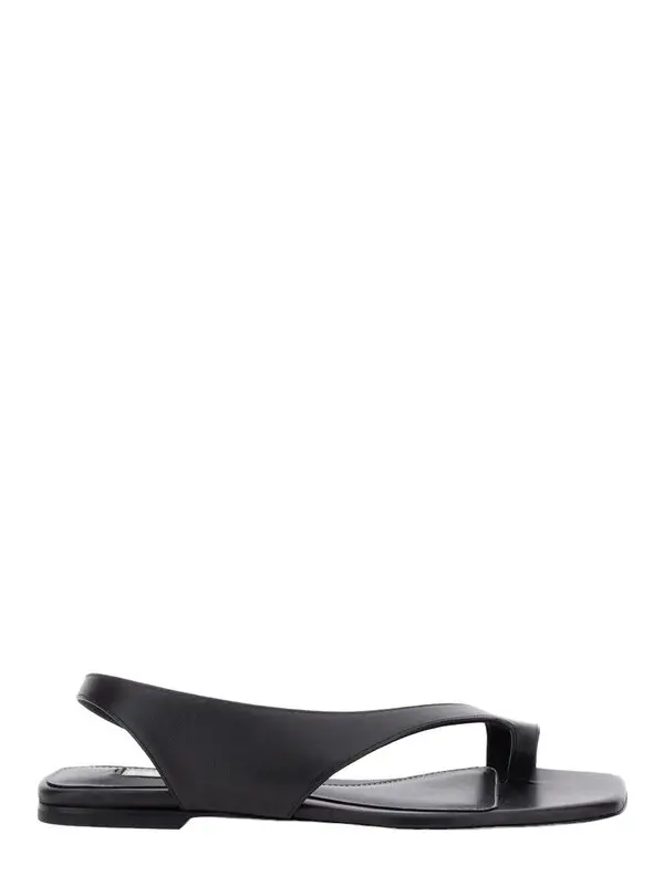 TOTEME Square Toe Thong Sandals - Black