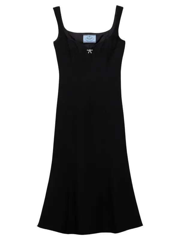 Prada Embroidered Cady Dress - Black