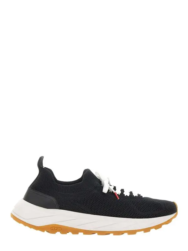 Kiton Meshed Lace-up Sneakers - Black
