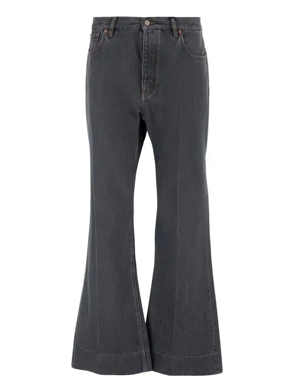 Valentino Garavani Logo Patch Flared Jeans - Black