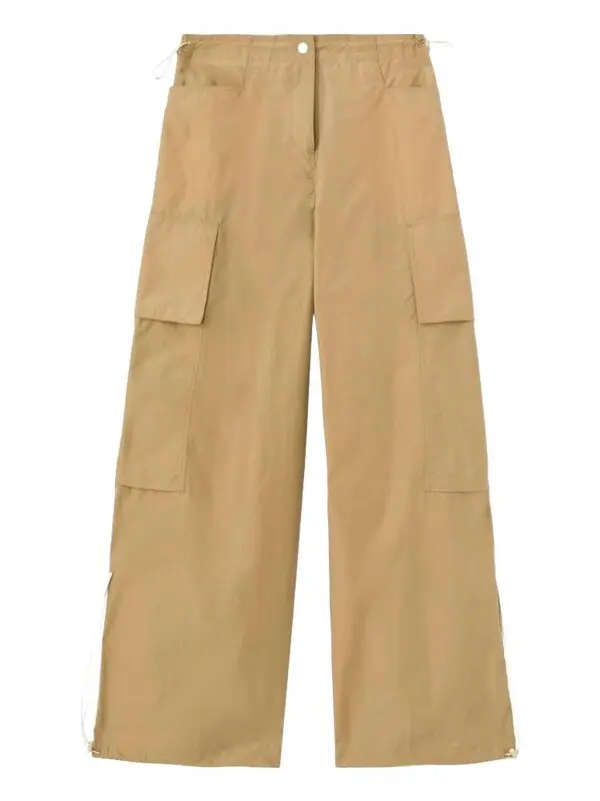 Palm Angels Wide Leg Drawstring Hem Trousers - Nude