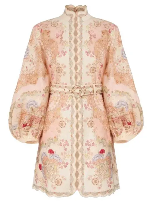 Zimmermann Daylight Wallpaper Floral Mini Dress - Wallpaper Floral Blush