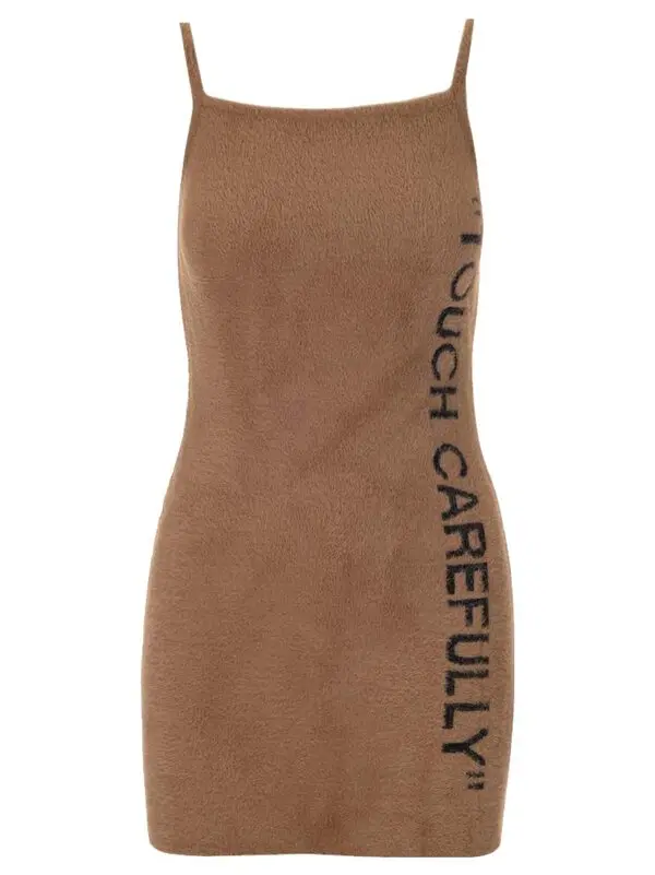 Off-White Logo Detailed Sleeveless Dress - Brown