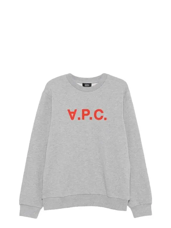 A.p.c. Logo Embroidered Crewneck Sweatshirt - Gray