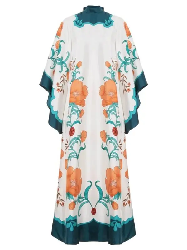 La DoubleJ Magnifico Printed Midi Dress - White