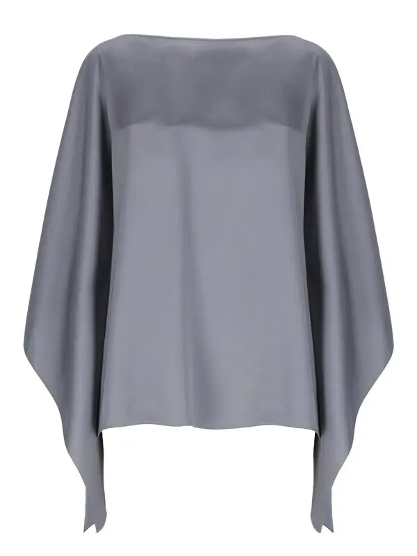 LANVIN Boatneck Caftan Blouse - Steel