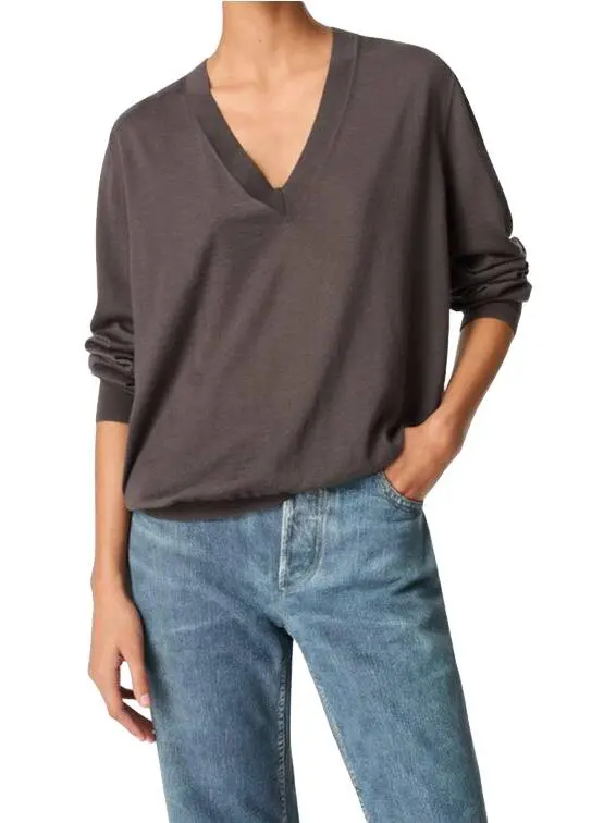 Bottega Veneta Light Fine Cashmere V-neck Jumper - Black