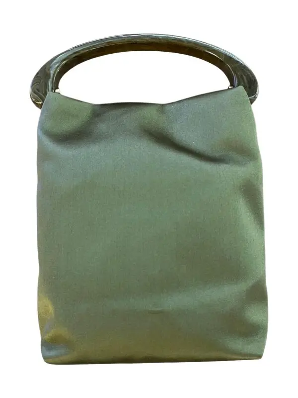 Dries Van Noten Satin Top Handle Bag - Green