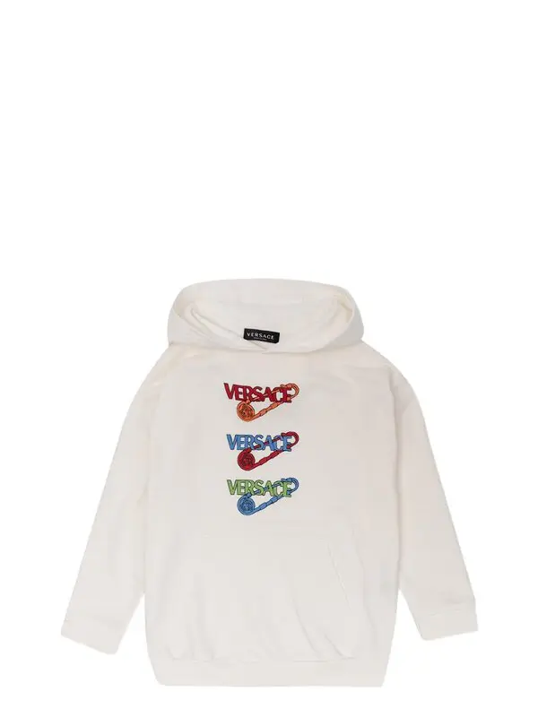 Versace Logo-print Cotton Hoodie - White
