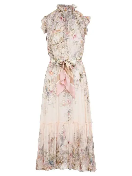 Zimmermann Rebellion Flutter Dress - Nude