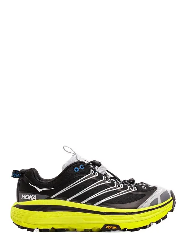 Hoka One One Mafate Three2 Chunky Lace-up Sneakers - Black/yellow