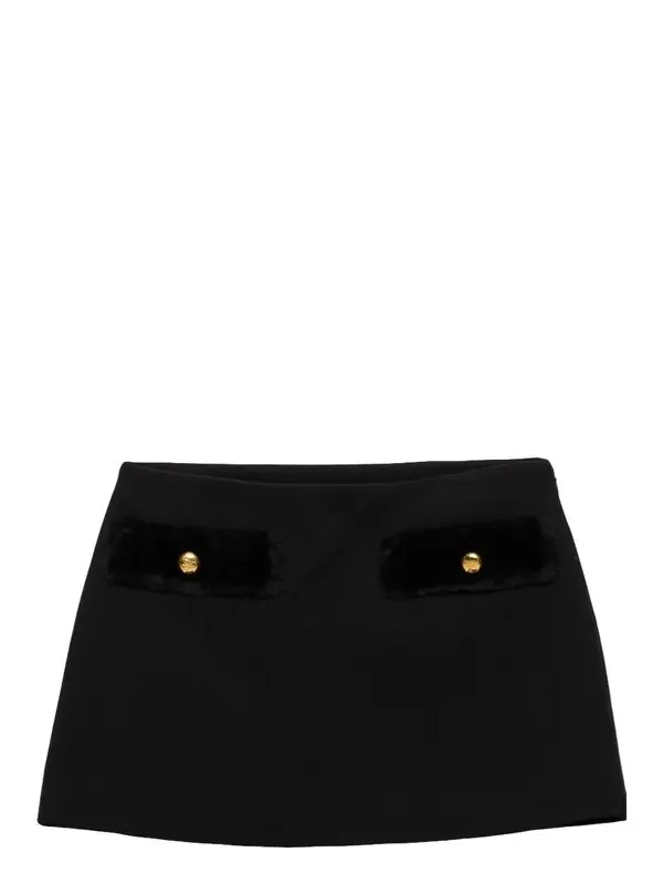Prada Logo Engraved Mini Skirt - Black