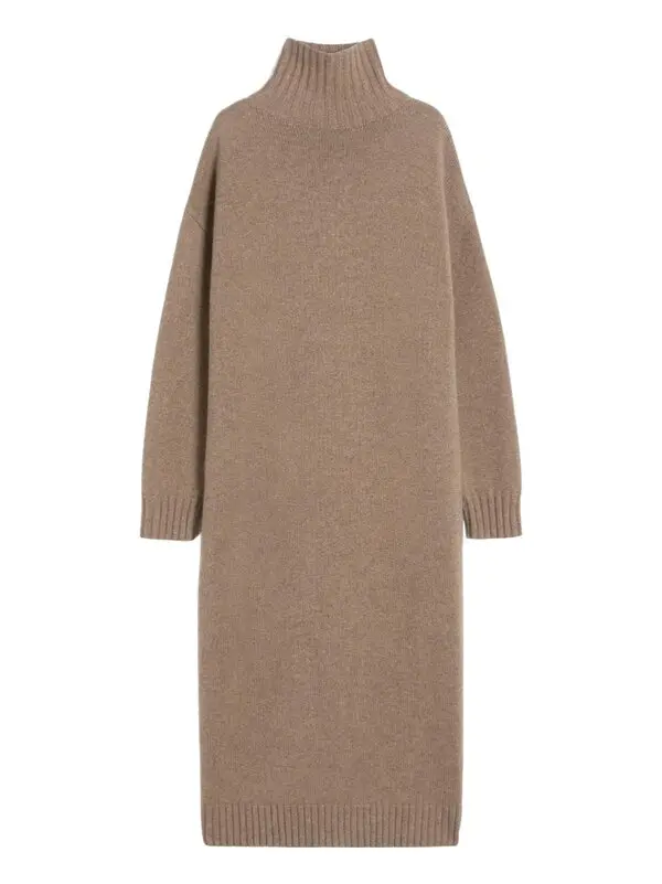 Max Mara Cashmere Turtleneck Dress - Camel