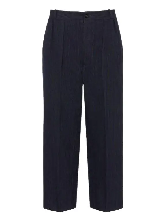 MAISON MARGIELA Pinstripe Wool Trousers - Blue