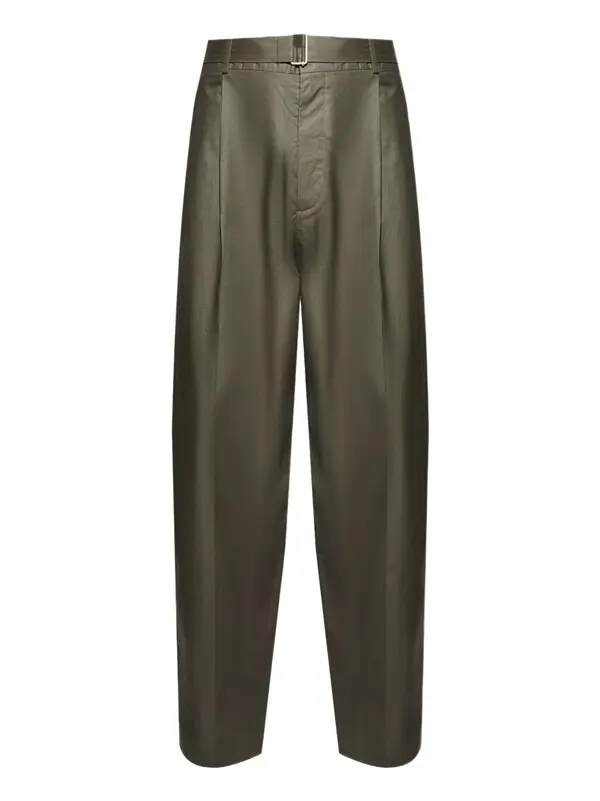 Acne Studios Belted Pleated Trousers - Dark Green