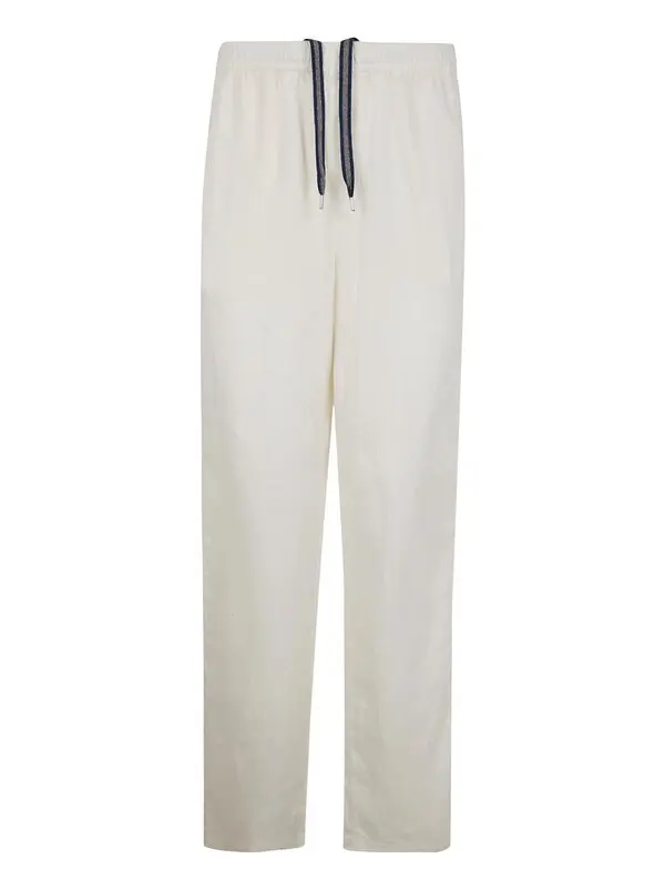 Aspesi Linen Drawstring Trousers - White