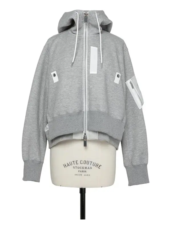 Sacai Zipped Hooded Jacket - Gray