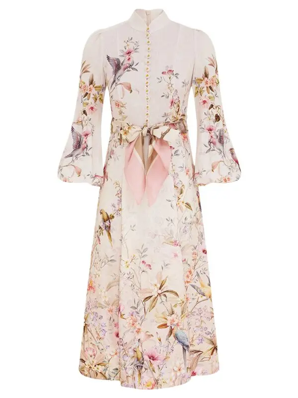 Zimmermann Rebellion Button Midi Dress - White