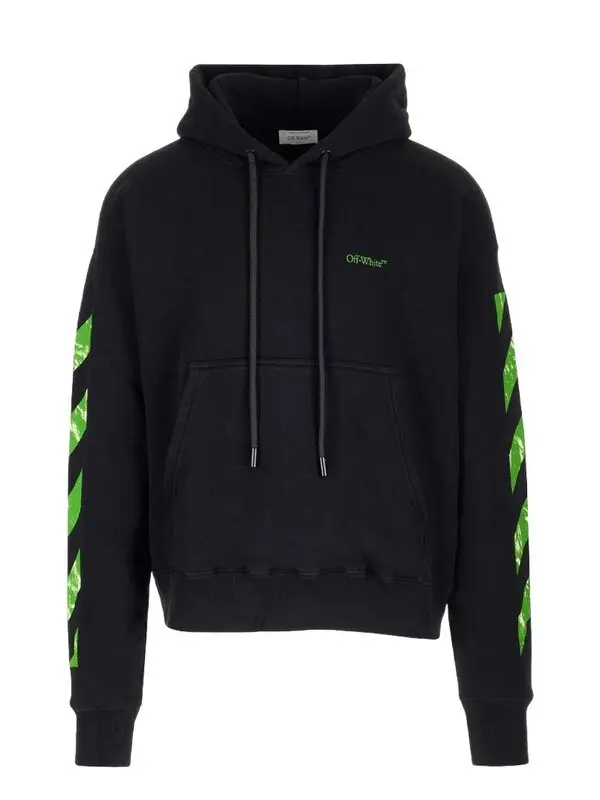 Off-White Arrow-motif Cotton Hoodie - Black