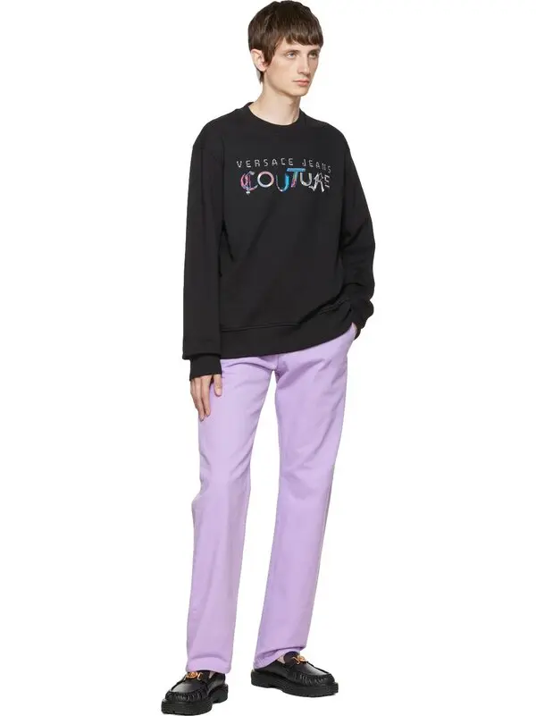 Versace Mirrored Logo Sweatshirt - Black