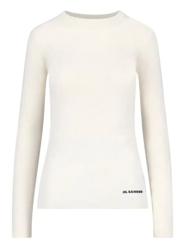 JIL SANDER Logo-printed Crewneck Long-sleeve T-shirt - No