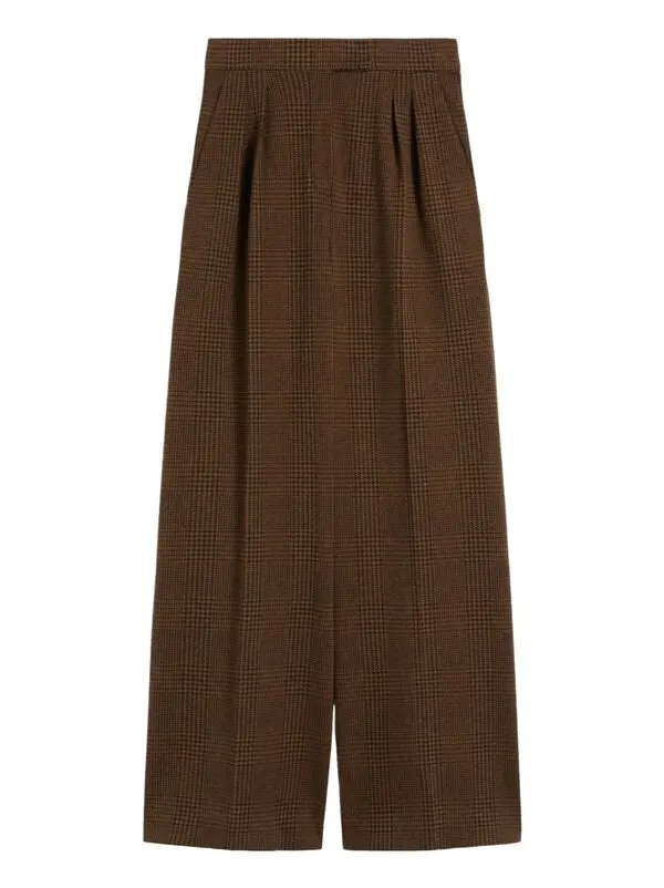 Max Mara Plaid Patterned Trousers - Brown