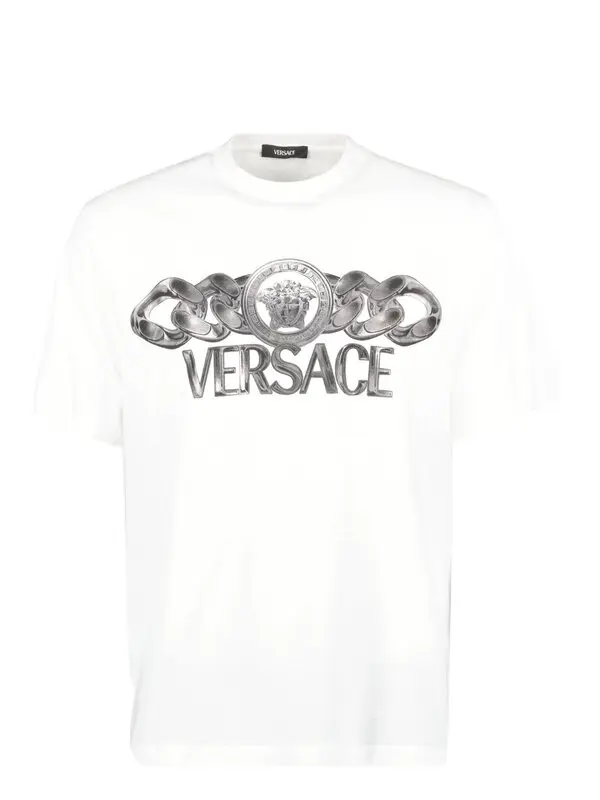 Versace Logo-printed Crewneck T-shirt - White