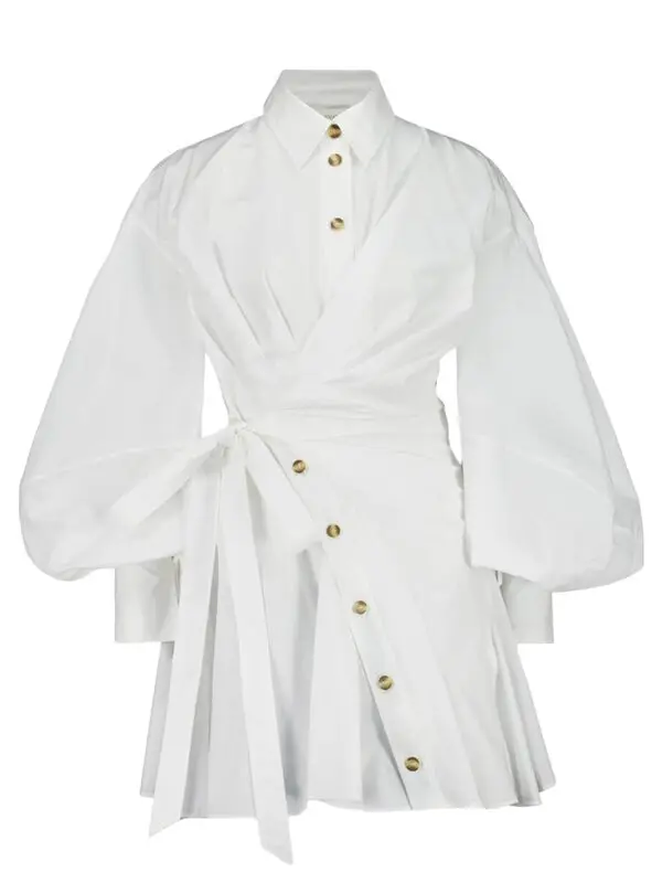 Zimmermann Tie-waist Button Mini Dress - Ivory