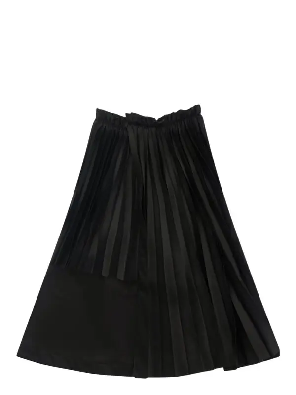 Comme Des Garçons Pleated Skirt With Curved Hem - Black