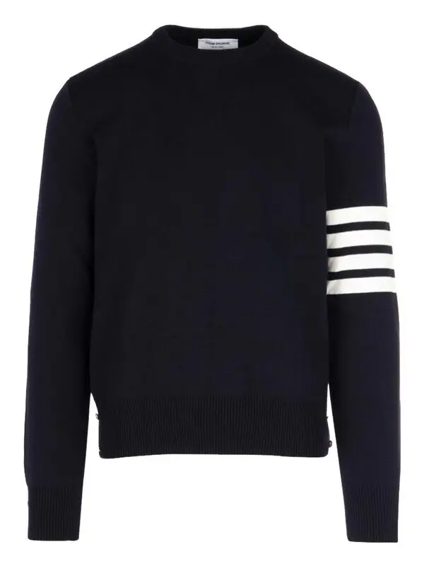 Thom Browne 4-bar Stripe Crewneck Sweater - Navy Blue