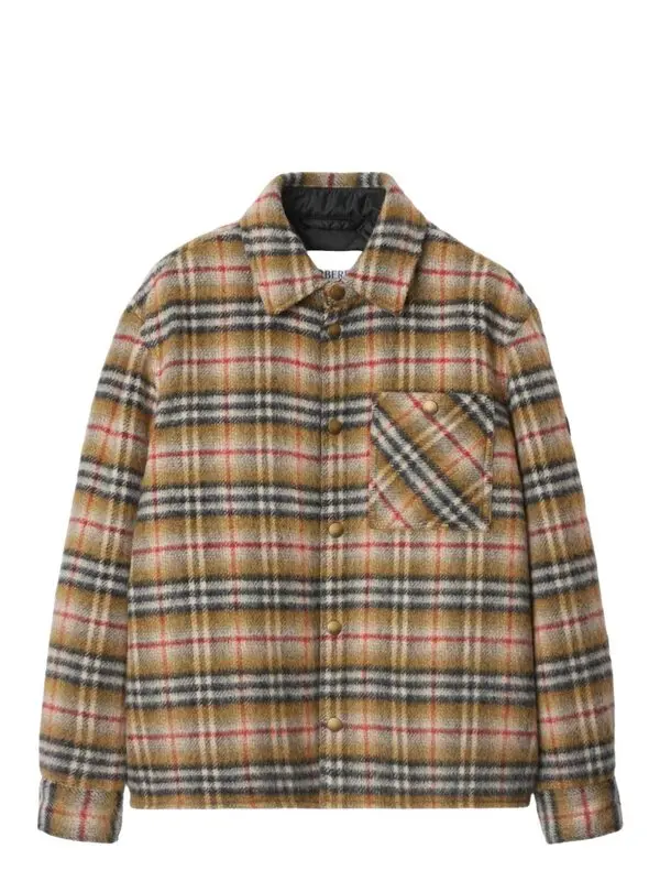 Burberry Long Sleeve Checked Shirt Jacket - Brown