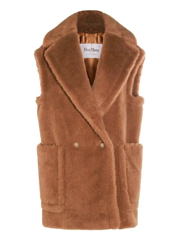 Max Mara Double-breasted Sleeveless Coat - Brown