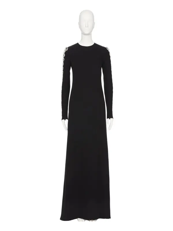 Valentino Garavani Long-sleeved Embellished Dress - Black