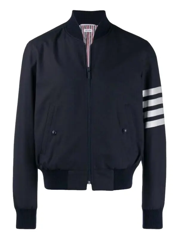 Thom Browne 4-bar Bomber Jacket - Blue