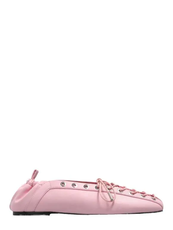 GANNI Lace-up Ballet Flats - Pink
