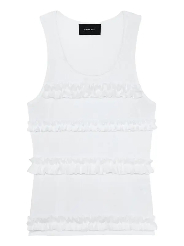 Simone Rocha Ruffled Tank Top - White
