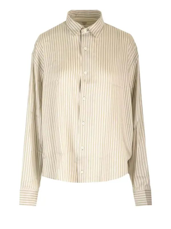 Ami De Coeur Striped Button-up Shirt - Nude