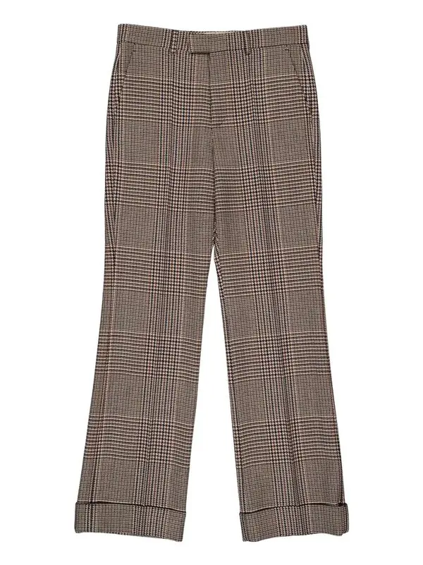 Valentino Garavani Checked Straight Leg Trousers - Brown