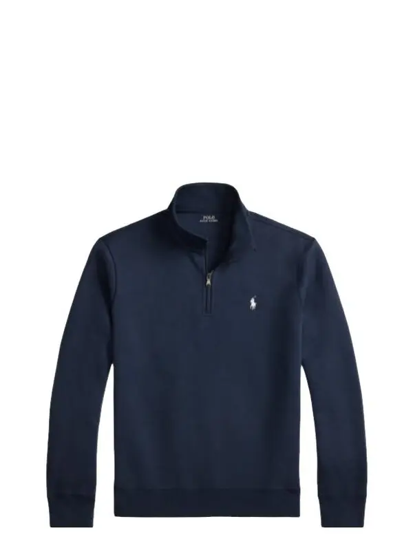 Polo Ralph Lauren Logo Embroidered Half-zip Sweatshirt - Blue