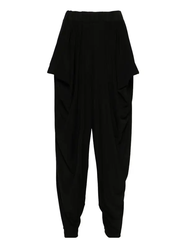 Issey Miyake Draped Tapered Trousers - Black